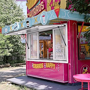 VEVOR Concession Window 60 x 36 inch, Aluminum Alloy Food Truck Service Window with 4 Horizontal Sliding Screen Windows & Awning Door & Drag Hook, Serving Window for Food Trucks Concession Trailers