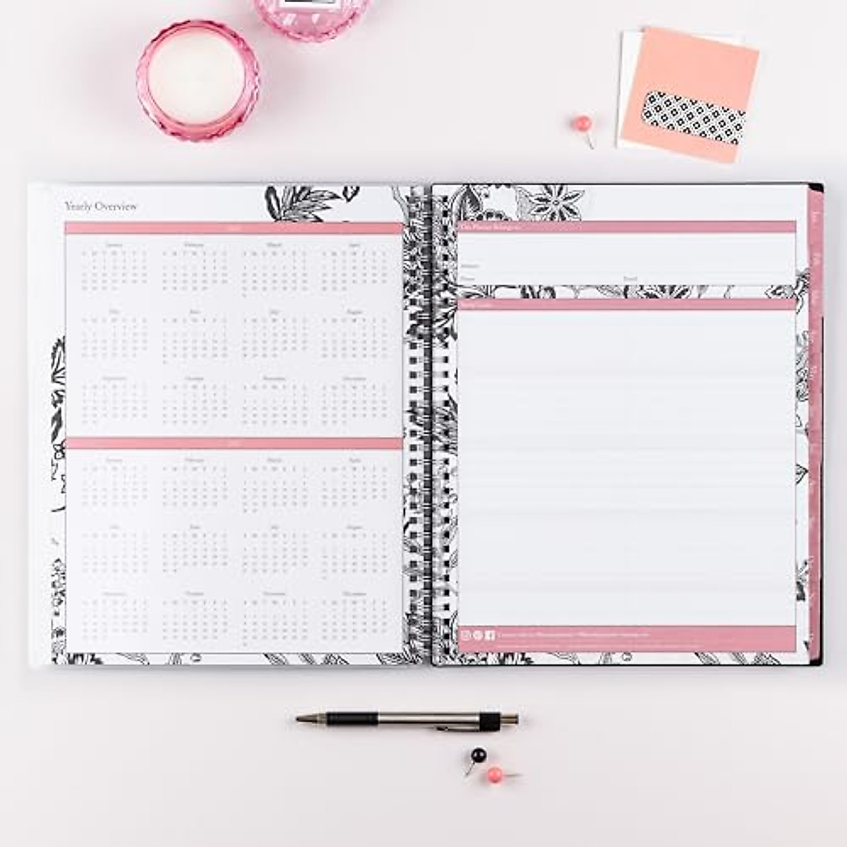 Blue Sky 2024 Weekly and Monthly Planner, January - December, 8.5" x 11", Clear Pocket Cover, Wirebound, Analeis (100001-24)