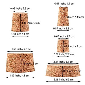 Beavorty 25Pcs Tapered Cork Plugs Wooden Wine Bottle Cork Stoppers Natural Creative Wine Cork Beverage Stoppers Replacement Corks for Wine Beer Bottle