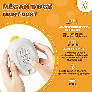 booborny Kids Night Lights for Bedroom Cute Lamp LED Duck Kawaii Lamp Silicone Nursery Night Light for Baby and Toddler Animal Night Lights for Girls and Boys