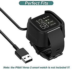 Kissmart Charger for Fitbit Versa 2, Replacement Charging Cable Dock Cradle with 3.3ft USB Cord for Fitbit Versa 2 Smartwatch