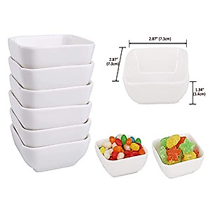 smylls 6 Pcs 3 Ounce Dipping Bowls Set White Plastic Dipping Sauce Bowls,Small Bowls for Ketchup,Side Dishes,Vinegar in Party BBQ,Condiments