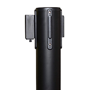 Crowd Control Warehouse CCW Series RBB-100 - Set of 2 Stanchion Retractable Belt Barriers - 11 Foot Black Belt, Black Post - Easy Assembly