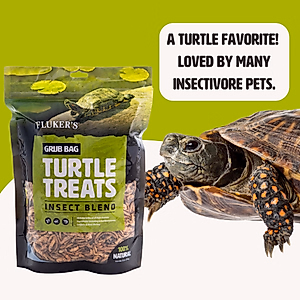 Fluker's Grub Bag Turtle Treats, Insect Blend, High Protein Freeze Dried River Shrimp, Crickets, and Mealworms, For Aquatic Turtles, Amphibians, and Reptiles, 12 oz
