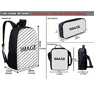 Dreaweet Kids Backpacks Set with Lunch Bag Pencil Case Pocket Pomeranian Print School Bag for Girls Boys Preschool Kindergarten Elementary Travel Daypack