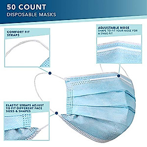 Zhangjiagang Guanming Daily Commodities Disposable Face Mask - Pack of 50