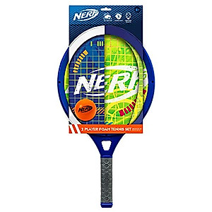 Nerf Driveway Tennis Set for Kids - 2 Player Kids Tennis Set - Jumbo Rackets and Foam Tennis Ball - Indoor Tennis Set - (2) Rackets and Foam Ball Included
