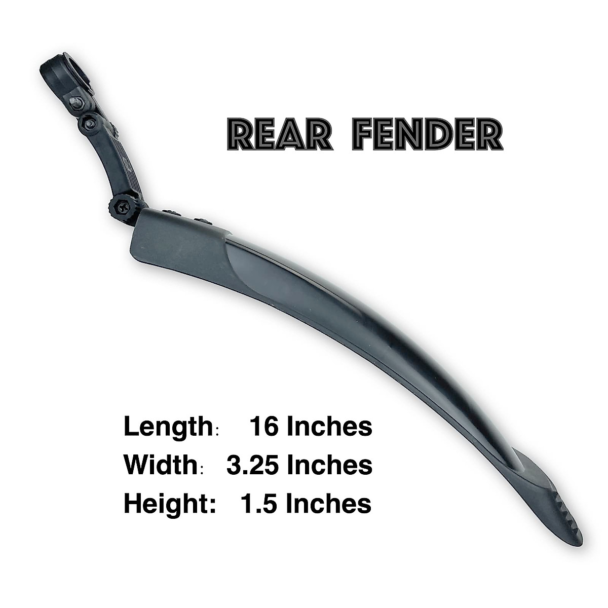 RNX Black Front and Rear Mountain Bike Mud Guard Fender Set, Wide, Universal, Adjustable