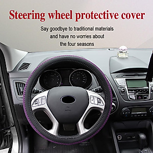 HAOBO Elastic Stretch Steering Wheel Cover, 15 Inch Automotive Steering Wheel Cover, Comfy Breathable Stretch Steering Wheel Protector, Ice-Silk Cloth Polyester Steering Wheel Cover for Men Women