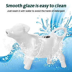 Angoily Ceramic Creamer Coffee Milk Creamer Pitcher Animal Cow Shaped Serving Pitcher Sauce Pitcher Milk Creamer Jug for Kitchen,1PCS