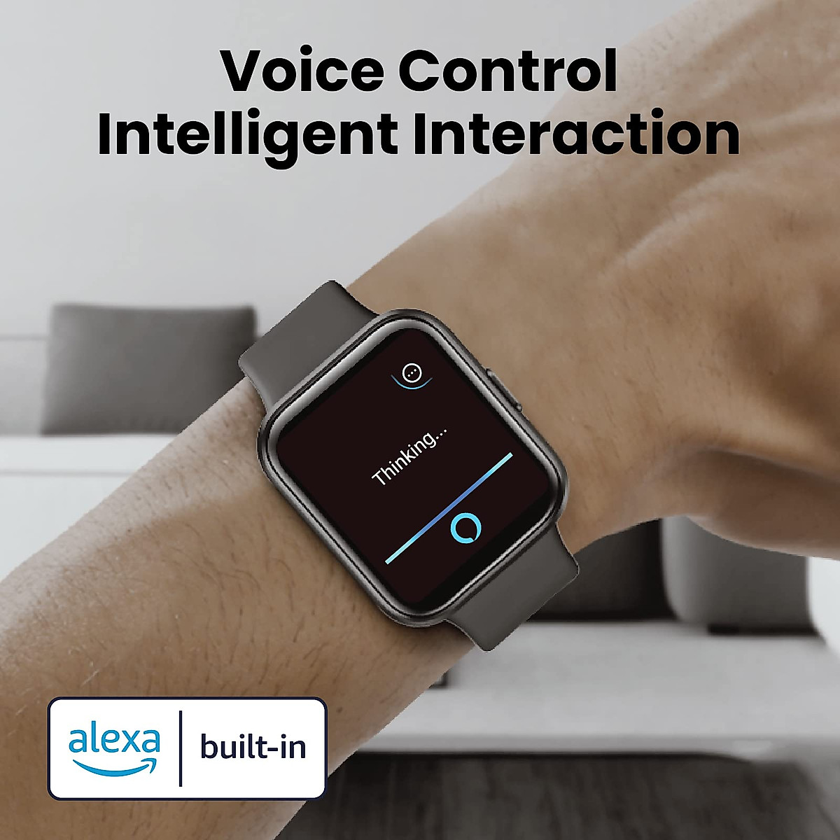 C21 Alexa Smart Watch(Calls/Bluetooth/Email) for Men Women, Sleep Heart Rate Blood Oxygen Monitor for Android & iPhone Smartwatches, 60+ Sport Modes, IP68 Waterproof 1.69' Touch Screen Fitness Tracker