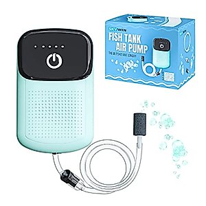 Skywin Fish Aerator Pump - 1 Pack Rechargeable Battery Powered Aquarium Air Pump - Portable Bait Aerator for Transporting Fish, Outdoor Fishing, Traveling, Moving, Bait Cooling, and Power Outages