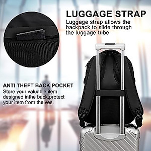 LIBENED School Backpack for Teen, Extra Large 50L Laptop Backpacks for Men Women, Waterproof College Backpack, Travel Mochila with USB Charging Port Fits 17 Inch Computer, Black