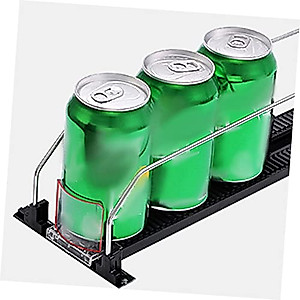 DOITOOL Beverage Organizer Glide Mini Fridge Organizer Freezer Organizer Drink Manager Vending Machine Black Plastic Plastic Organizer Fridge Drink Organizer Drink Sliding Organizer