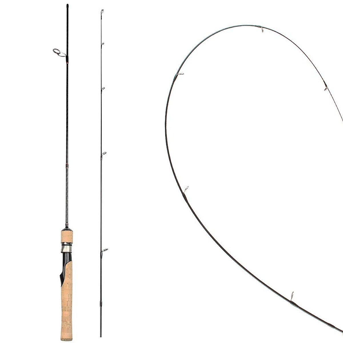 Rosewood Ultralight Spinning/Casting Rod Cork Handle Fishing Rods Sensitive Solid Tip for Crappie, Trout, Panfish, Ultra-Light, 5-Feet 5.5-Feet 6-Feet (Spinning Rod, 2.1)