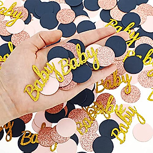 360 Pcs Gender Reveal Confetti Gender Reveal Decoration Baby Shower Confetti Navy Blue Pink Paper Confetti Round Confetti Dots for Baby Shower Gender Reveal Birthday Party Table Decoration