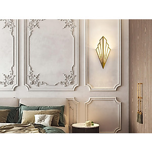 Battery Operated Wall Sconces Set of 2,Not Hard Wired Fabric Shade Triangle Remote Control Wall Lights, Wireless Lamp Fixture for Bedroom, Living Room, Bathroom, Hallway (Color : Gold)