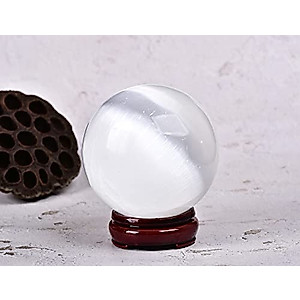 JIC Gem 4 Inch(100mm) Selenite Crystal Sphere Healing Crystal Ball for Meditation, Home Decoration