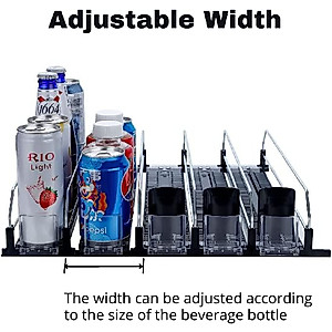 Rumia Drink Organizer for Fridge, Self-Pushing Soda Can Organizer for Refrigerator 3ROW