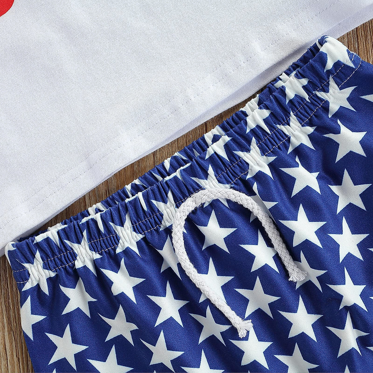 FYBITBO Baby Boy 4th of July Outfits Short Sleeve Tee Shirt and Casual Shorts 2Pcs Fourth of July Summer Outfit (Stars and Striped Print, 6-12 Months)