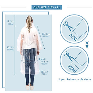 SWOGAA Disposable Rain Ponchos for Adults (6 Pack) - 50% Extra Thicker Men or Women Emergency Ponchos with Hood