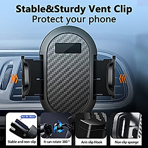 Lusosh Universal Car Phone Holder Mount,[Off-Road Protection&Military-Grade Suction] Hands Free Dashboard Windshield Air Vent Phone Holder for Car Fit for All Smartphones