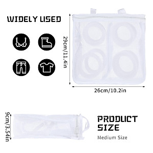 Shoes Washing Machine Bag for Women Kids,Double Mesh Sneaker Cleaning Bag Fits Sneaker Up to Size 8, Shoe Laundry Bag for Gym Shoes, Slipper, Flat Shoes (14.5 x 12 x 6 inch) (M-Up to Size 8)