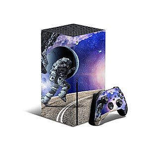 ZOOMHITSKINS Compatible with X1 Series X, Astronaut Galaxy Space Purple Cosmos SciFi, Durable, Bubble-Free, Goo-Free, Made in USA