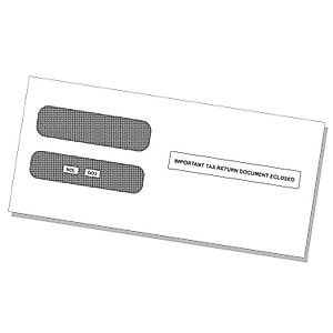 NextDayLabels - 100 Self Seal Envelopes, Designed to fit 2023 3-up Laser W-2 Forms, Horizontal Format
