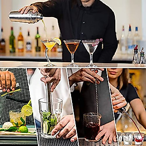 LIVEHITOP Cocktail Shaker Set, Stainless Steel Bartending Kit with 25 oz Martini Shaker, Jigger, Strainer, Mixing Spoon, Muddler, Recipe, Professional Bar Tools Gifts for Him Her