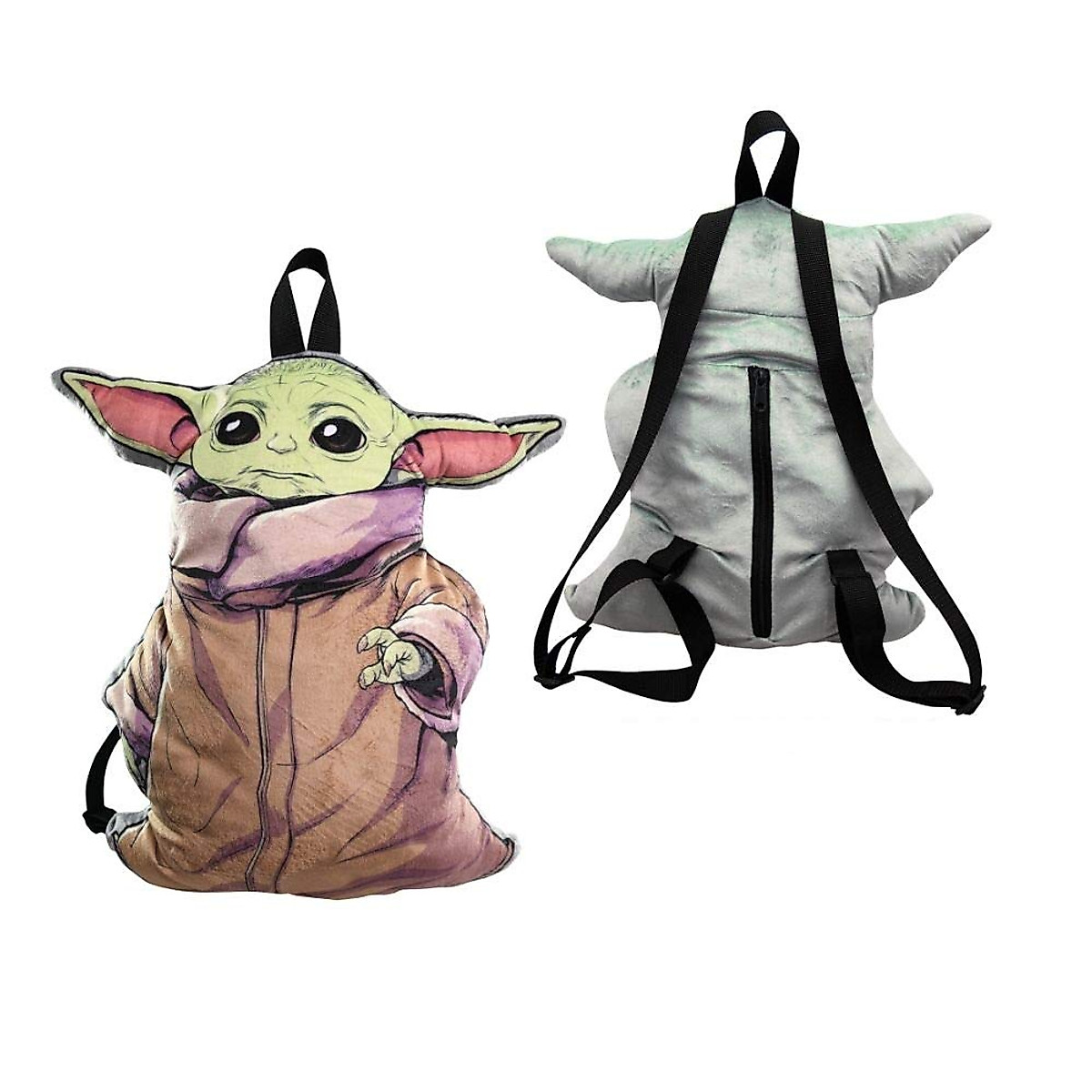 The Child Star Wars Baby Yoda 3D Shaped Plush Backpack - Collectible Baby Yoda Plush Star Wars Backpack 3D Figure Design, Movie Character Toy Knapsack for Kids & Adults