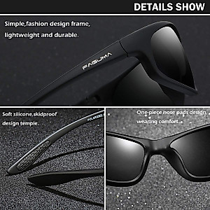 FAGUMA Polarized Sports Sunglasses For Men Cycling Driving Fishing 100% UV Protection