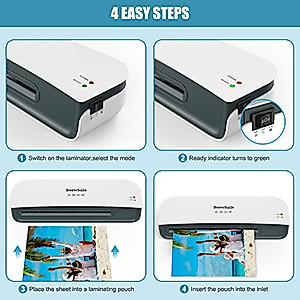 Anti Jam Laminator, 9-Inch Cold & Thermal Laminator Machine, Beewhale 4-in-1 Laminator Machine with Laminating Sheets 10 Pouches, A4 PRO Personal Laminator for Teacher, Home, Office, Full Starter Kit