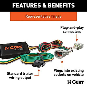 CURT 56082 Vehicle-Side Custom 4-Pin Trailer Wiring Harness, Fits Select Mazda MX-5 Miata, Black