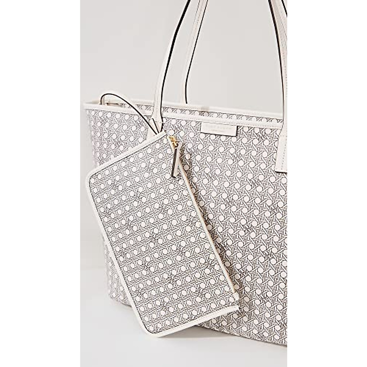 Tory Burch Women's Ever-Ready Tote, New Ivory, Off White, Print, Grey, One Size