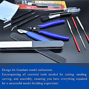 JUNYAOHSU Gundam Model Tool Kit, 28pcs Hobby Building Tool Set, Modeler Basic Tools Craft Set for Cars, Airplanes, Buildings, Gundam, Robots Models Repairing and Fixing