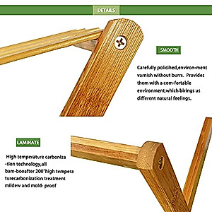 ZhiehiusL 3-Tier Bamboo Shoe Rack for Entryway, Stackable | Foldable, Shoe Storage Organizer for Bedroom Hallway Closet Living Room, Free Standing Shoe Racks for Indoor Outdoor (Natural Bamboo)