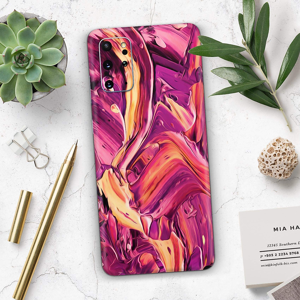 DesignSkinz Blurred Abstract Flow V15 Protective Vinyl Decal Wrap Skin Cover Compatible with The Samsung Galaxy S20 (Screen Trim & Back Glass Skin)