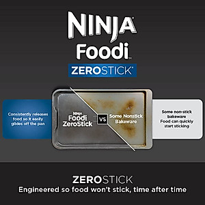 Ninja Foodi ZEROSTICK Pizza Tray 33cm, Non-Stick, Long Lasting Heavy Duty Pizza Tray made from Aluminised Steel, Dishwasher Safe,Grey, B30813EUUK