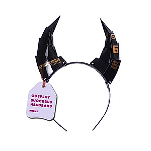 MOEFLAVOR Cyber Succubus Headband | Devil Horns Kawaii Anime Cyberpunk Head Band Matches Any Halloween and Cosplay Costume