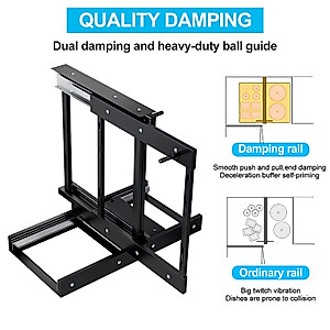 FYFUSATC Kitchen Blind Corner Pull Out Shelf Stainless Steel Bottom Plate Spice Rack Heavy Duty Cabinet Pull Out Storage Organizer Cans, Jars, Canisters, Pots, Pans, for Cabinet of ≥ 15 Inch Opening