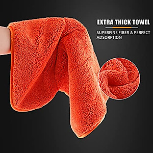 Microfiber Towels for Car, Microfiber Car Cleaning Cloths, Upgraded 1200gsm Ultra-Thick Cars Drying Towel Microfiber for Car and Home Polishing Washing and Detailing 16'' x 16''(3 Pack) -SPMF120MIX