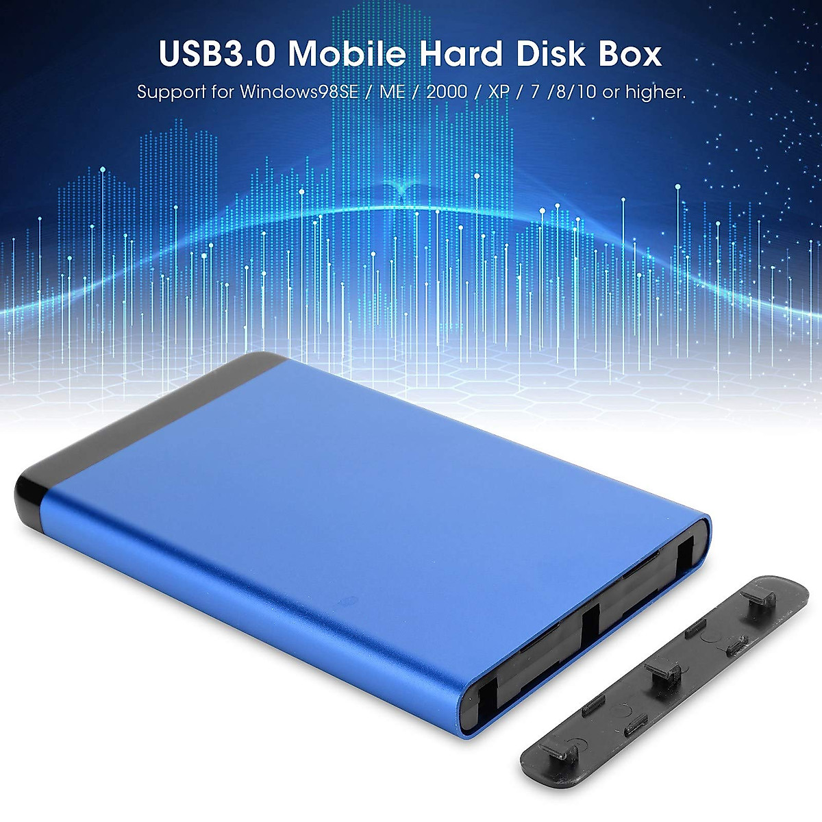 Portable Hard Disk Box, USB3.0 Mobile Hard Disk Box, Aluminum Alloy Disk Box Mobile Hard Disk Box, 2.5in SSD/ SATA Aluminum Alloy Enclosure 8TB for Outdoor Working Laptop