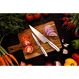 Blue Moon Stainless Steel 5-Piece Knife Set & Block