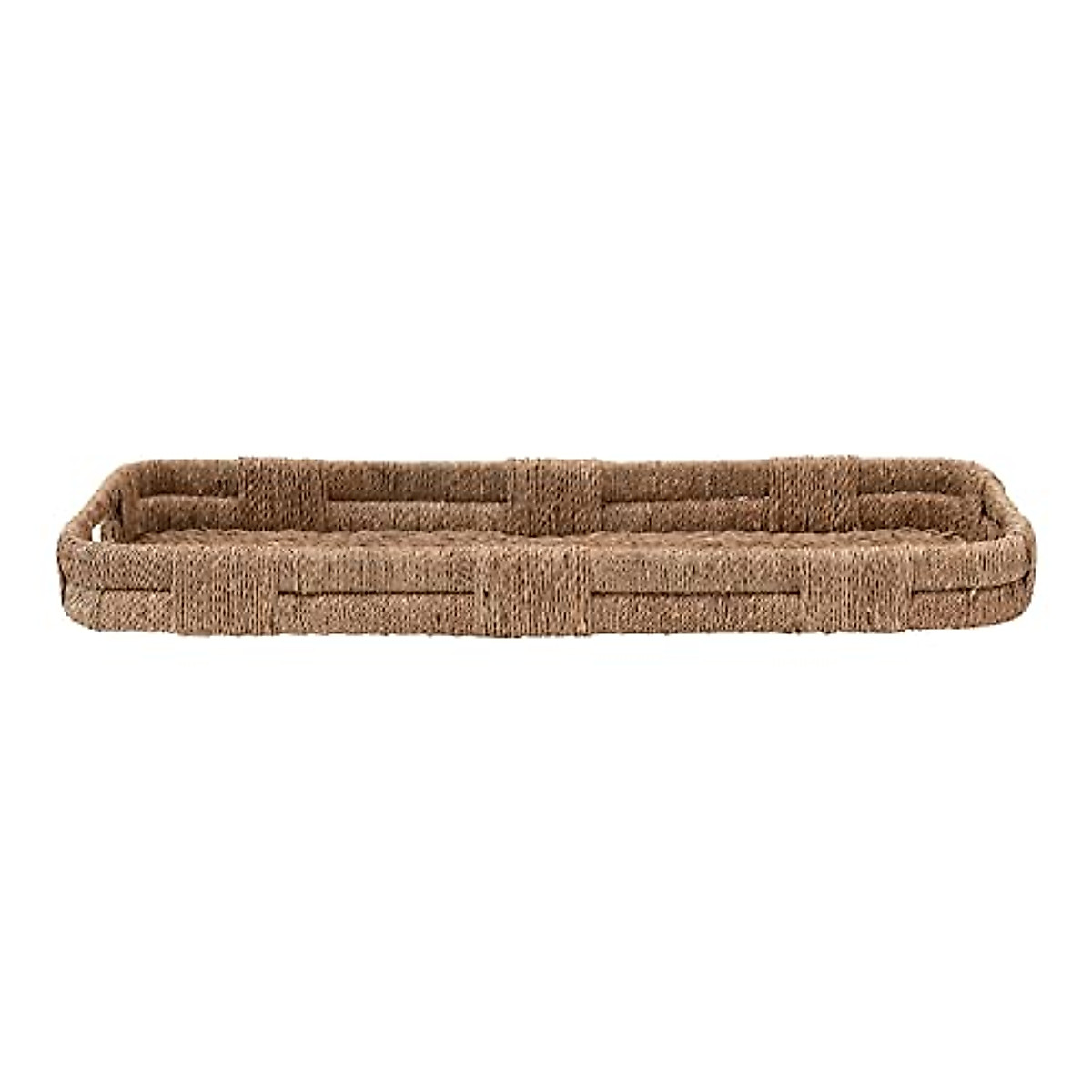 Creative Co-Op Hand-Woven Bankuan Handles Tray, 38"L x 12"W x 4"H, Natural