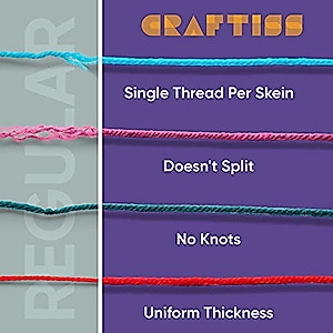 CRAFTISS 30x20g Acrylic Yarn Mini Skeins - 1300 Yards of Soft Yarn for Crocheting and Knitting Craft Project, Assorted Starter Crochet Kit Yarn Bulk for Adults and Kids