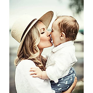 FURTALK Sun Hats for Women Summer Wide Brim UV UPF 50+ Panama Fedora Foldable Packable Straw Beach Hat Medium Beige