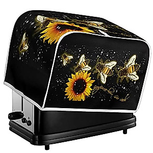 Jiueut Hummingbird and Flower Print Toaster Cover 2 Slice Wide Slot,Kitchen Small Appliance Covers,Small Toaster Microwave Oven Dust Cover,Pink