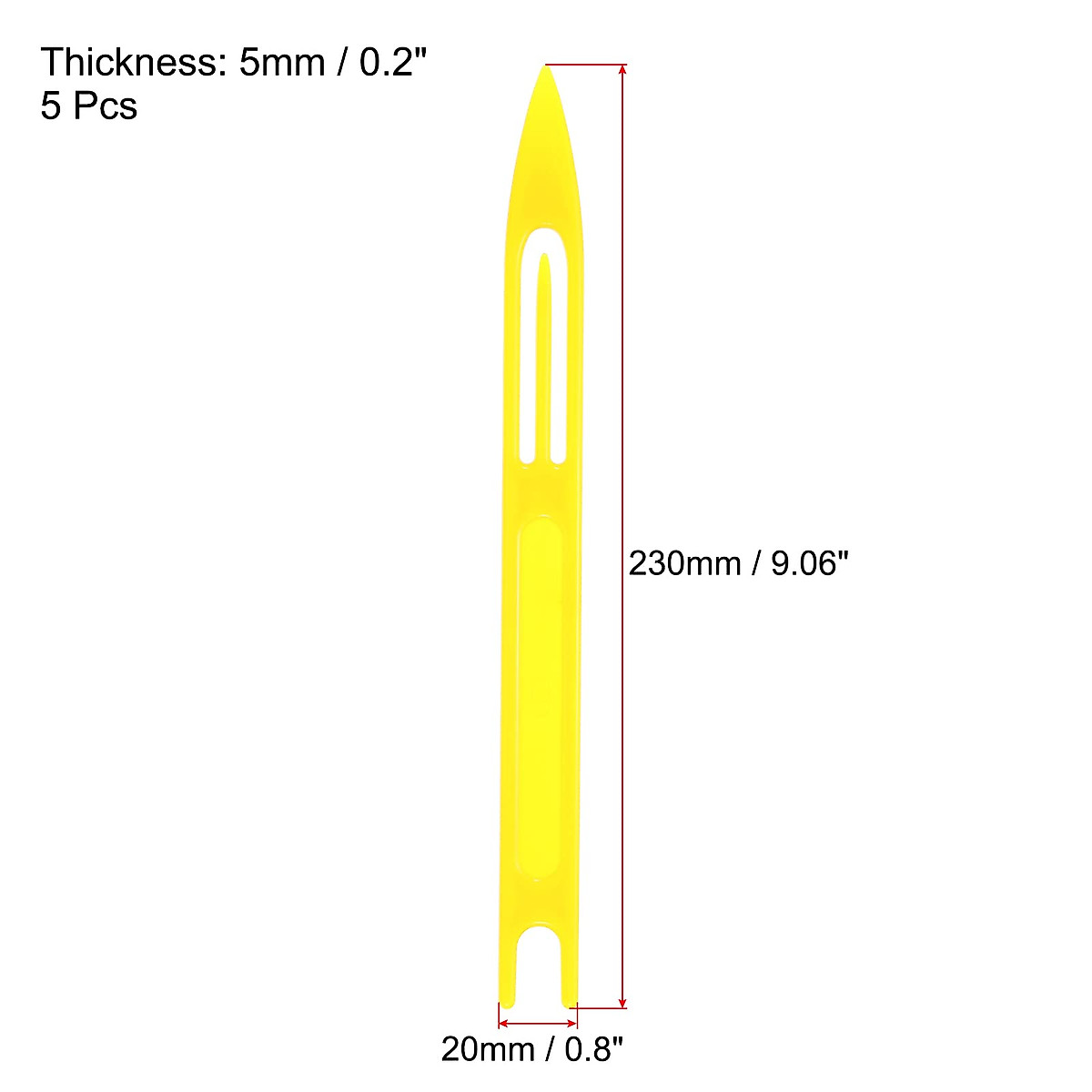 PATIKIL Netting Needle Shuttles 9#, 5 Pack Plastic Fishing Net Repair Tool, Yellow