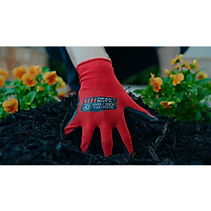 GH Heavy Duty Nitrile Reusable Work Gloves, All Purpose Work Gloves with Cut Resistant Palm, Gloves for Tasks Needing Hand Protection, 10-Pack (Red), Large